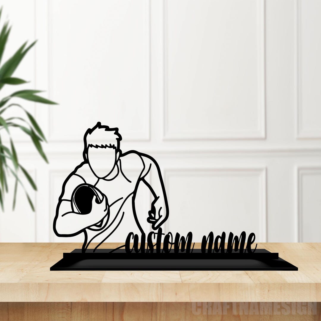 Personalized Rugby Metal Table Office Decor, Metal Sculpture Kawaii ...