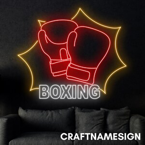 Boxing Gloves Neon Sign, Boxing Led Sign, Custom Neon Sign, Boxing Shop ...