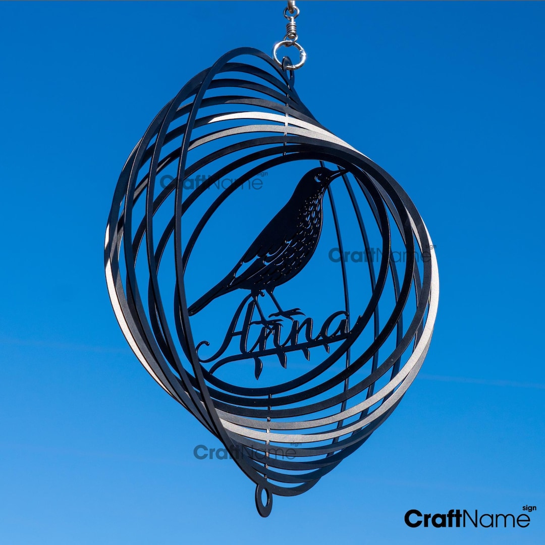 Personalized Metal Wind Spinner, Custom Bird Decor, Handmade Garden Art ...