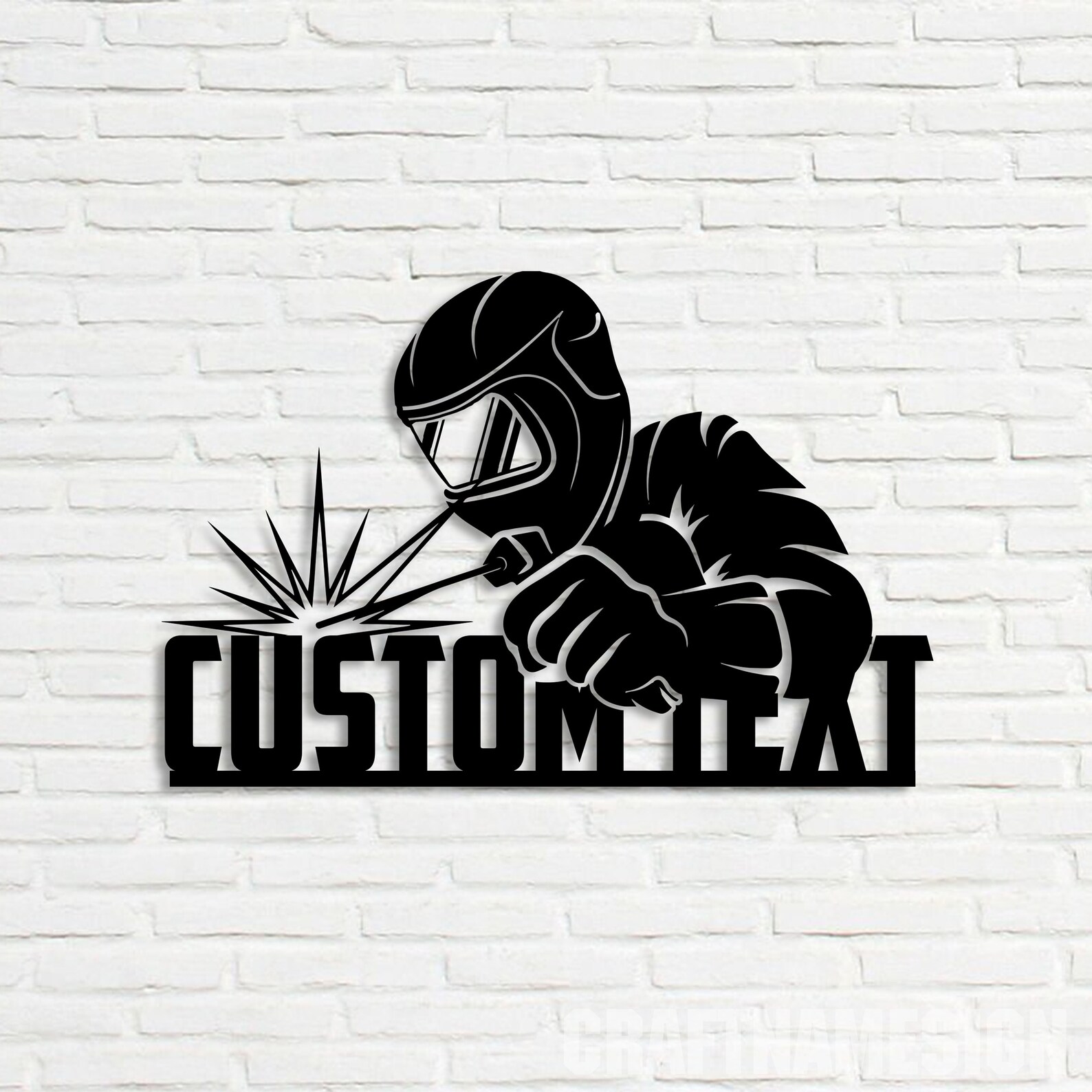 Custom Welding Metal Wall Art LED Light, Personalized Welder Name Sign ...