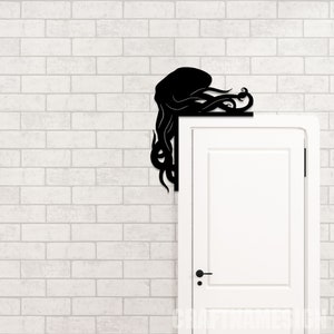 Sea Octopus Door Corner Metal Wall Art, Octopus Door Topper Sign ...