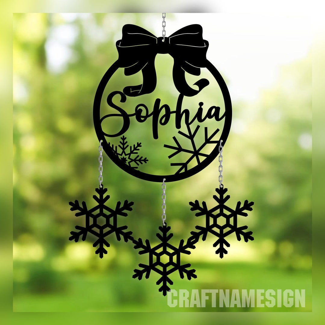 Custom Metal Snowflake Wind Chime, Winter Decor Snowflake Outdoor ...