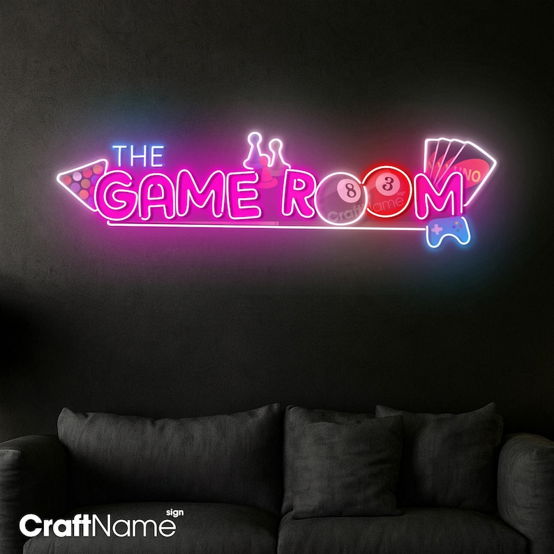 Game Room Neon Sign, Cool LED Wall Light for Gaming Room Decor, Gaming ...