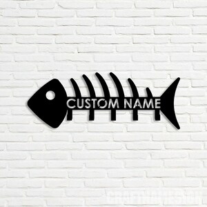 Custom Fish Bone Metal Key Holder, Clothes Holder, Decor Key Holder ...