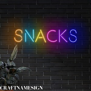 Snack Bar Neon Sign for Grocery Store & Supermarket Decor, Custom Neon ...