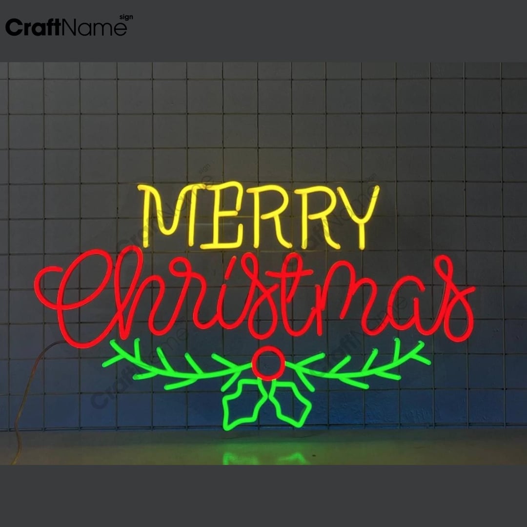 Merry Christmas Holiday Neon Sign, Christmas Led Sign, Custom Neon Sign ...