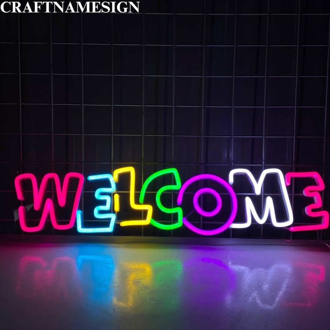 Welcome Neon Led Light for Store Shop Decor, Custom Neon Sign, Welcome ...