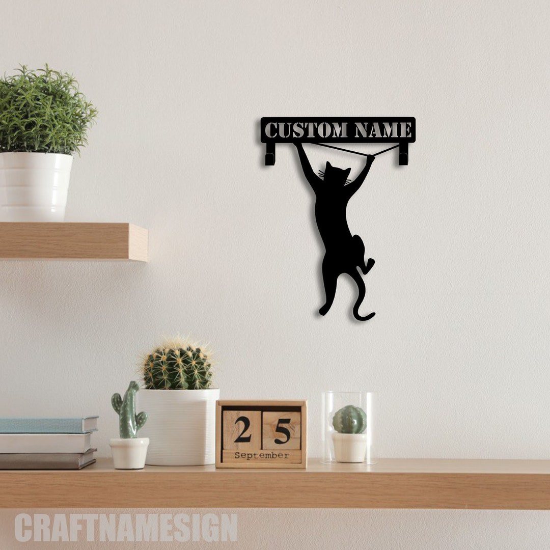 Custom Black Cat Metal Key Holder Cat Lover Decorative Key - Etsy