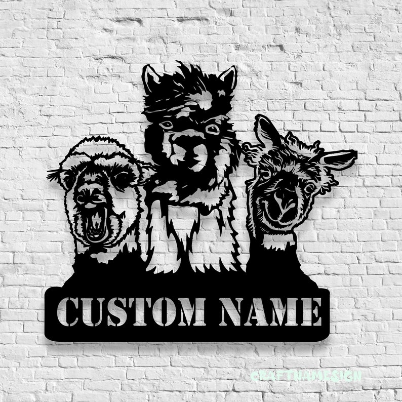 Custom Alpaka Farmhouse Metal Wall Art LED Light | Personalized Funny ...