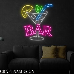 Bar Neon Sign, Cocktails Bar Led Sign, Custom Neon Sign, Cocktail Bar ...