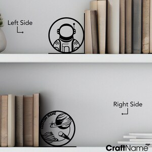 Personalized Astronaut Bookends, Custom Astronaut Lover Name Book End ...