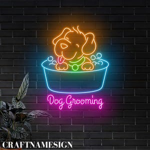 Dog Grooming Neon Sign, Dog Pet Grooming Led Sign, Custom Neon Sign ...