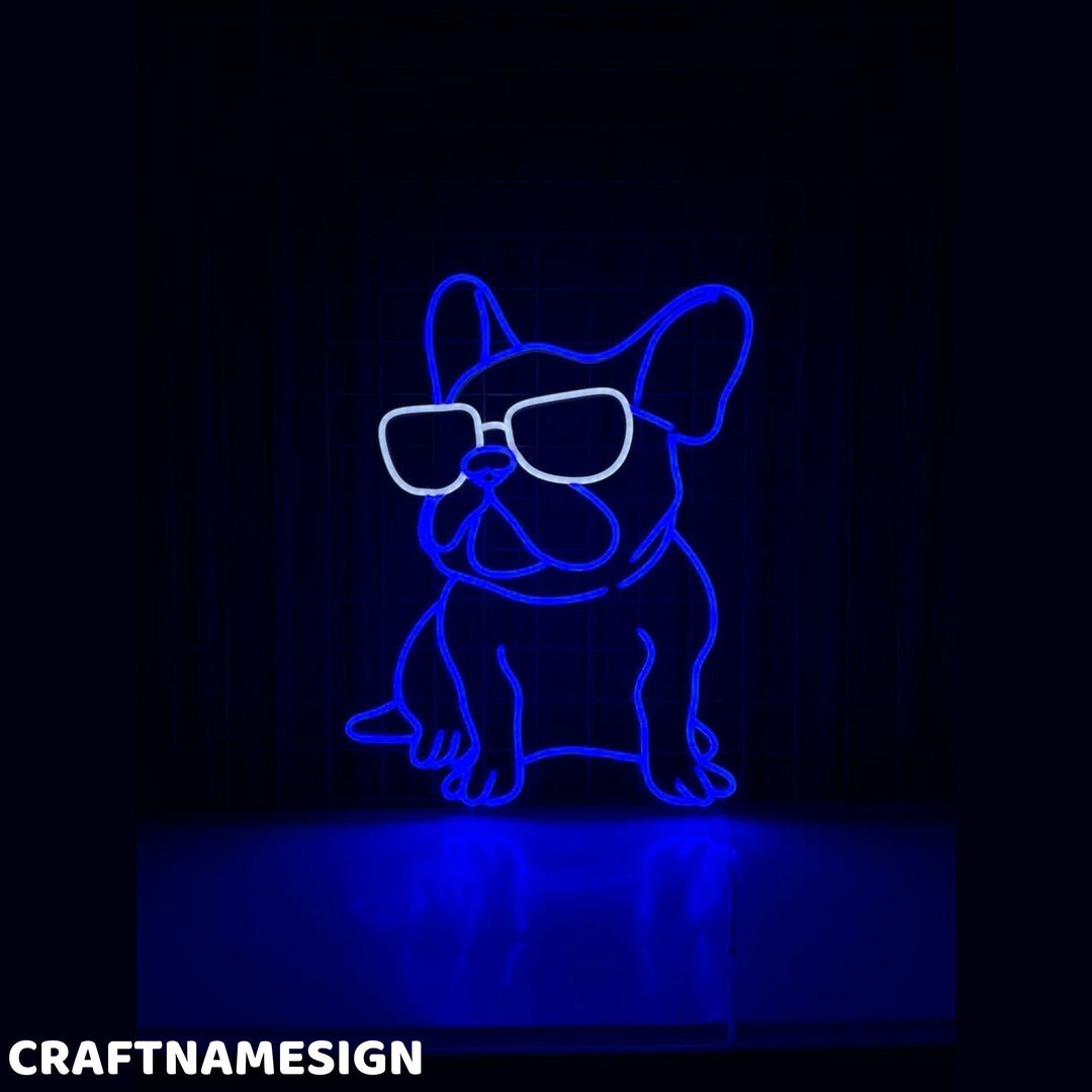 Cool Pug Dog Sunglasses Neon Sign, Pug Dog Sunglasses Led Sign, Custom ...