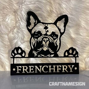 Personalized French Bulldog Metal Wall Art LED Light - Custom Frenchie ...