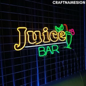 Juice Bar Neon Sign, Juice Cocktail Bar Led Sign, Custom Neon Sign ...