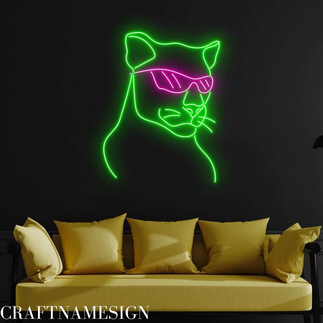 Cool Panther Neon Sign, Panther Led Sign, Custom Neon Sign, Panther ...