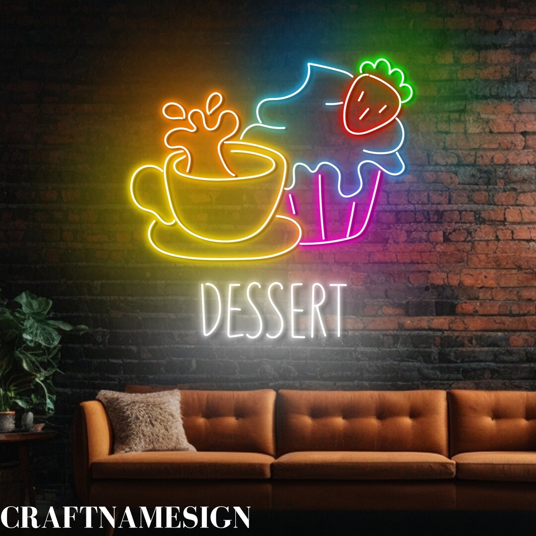 Dessert Led Sign, Open Dessert and Coffee Shop Neon Sign, Custom Neon ...