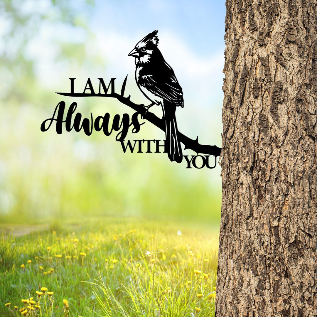 Custom Cardinal Bird Metal Tree Stake, Cardinal Garden Sculpture Metal ...