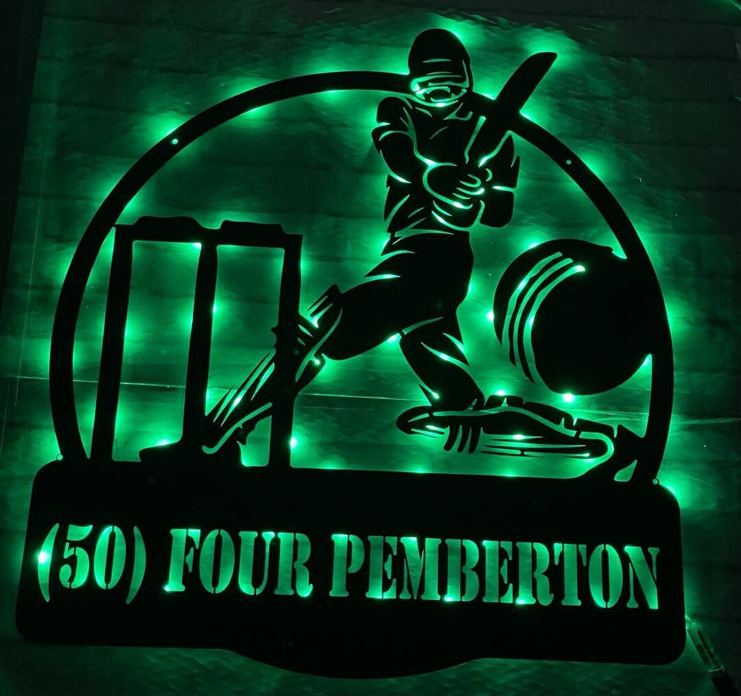 Custom Cricket Metal Sign, Cricket Sport Led Sign, Personalized Cricket ...