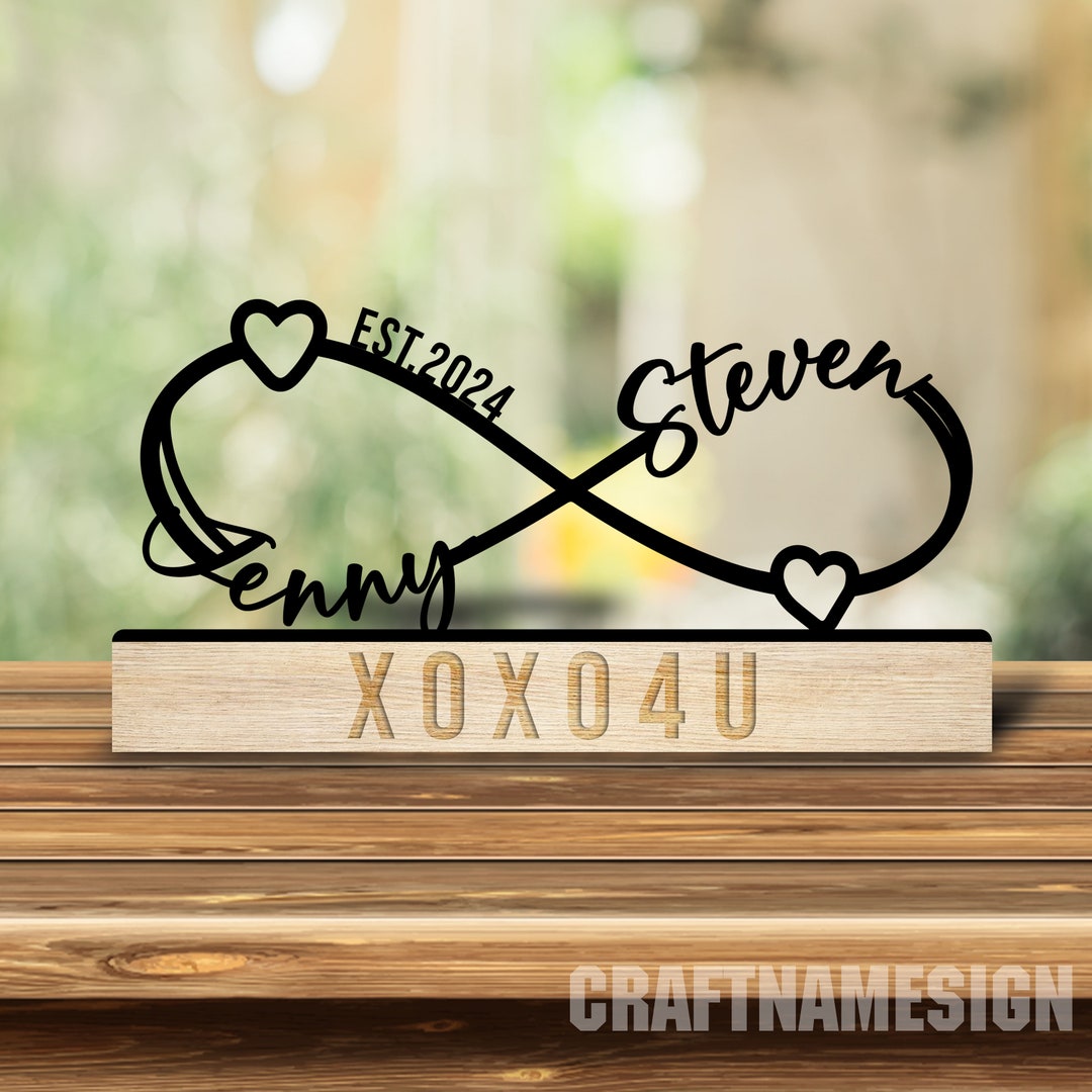 Custom Hugs and Kisses for You Desk Name Plate, Metal Nameplate for ...