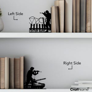 Custom Soldier Metal Bookend, Personalized Veterans Memorial Book Ends ...