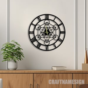 Sacred Geometry Flower Metal Wall Clock, Wall Clock Unique for Home Decor and Wall Arts ...