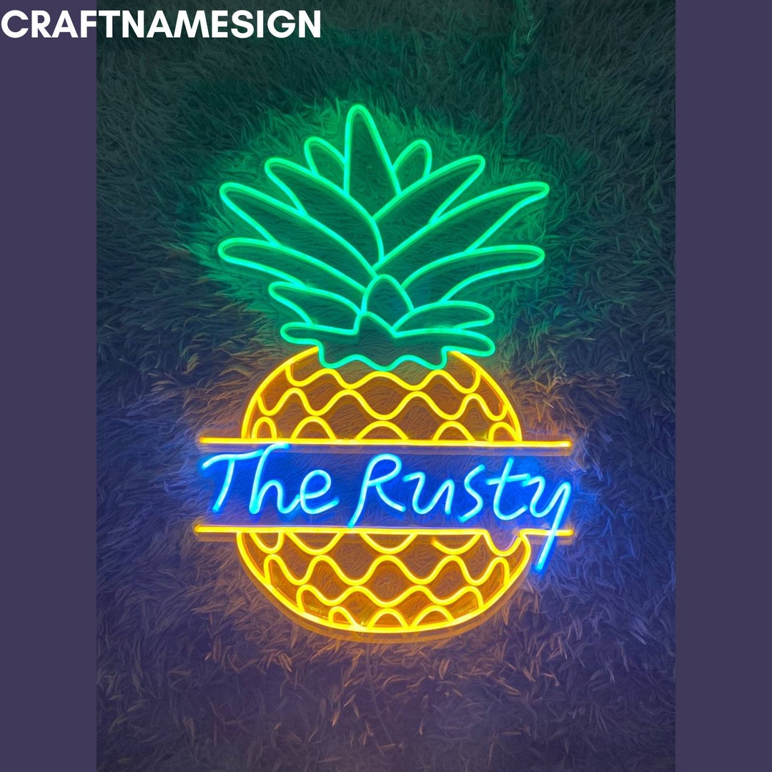 Custom Pineapple Led Sign, Pineapple Neon Sign, Custom Neon Sign, Bar ...
