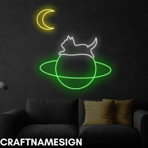 Cat Planet Led Sign, Cat Planet Neon Sign, Custom Neon Sign, Pet Shop ...