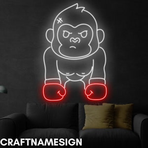 Gorilla Boxing Neon Sign, Boxing Led Sign, Custom Neon Sign, Boxing ...