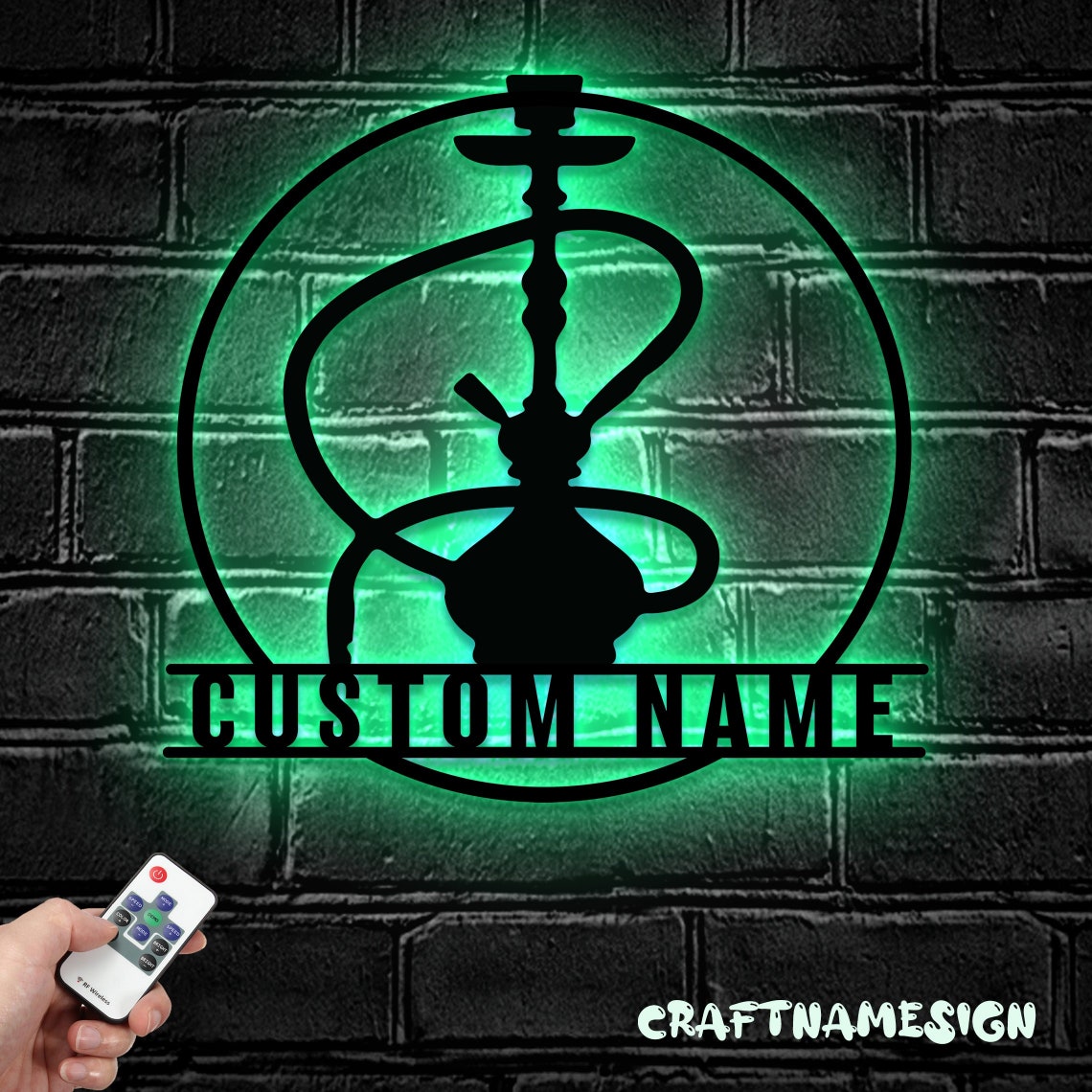 Custom Shisha Hookah Metal Wall Art LED Light personalized - Etsy