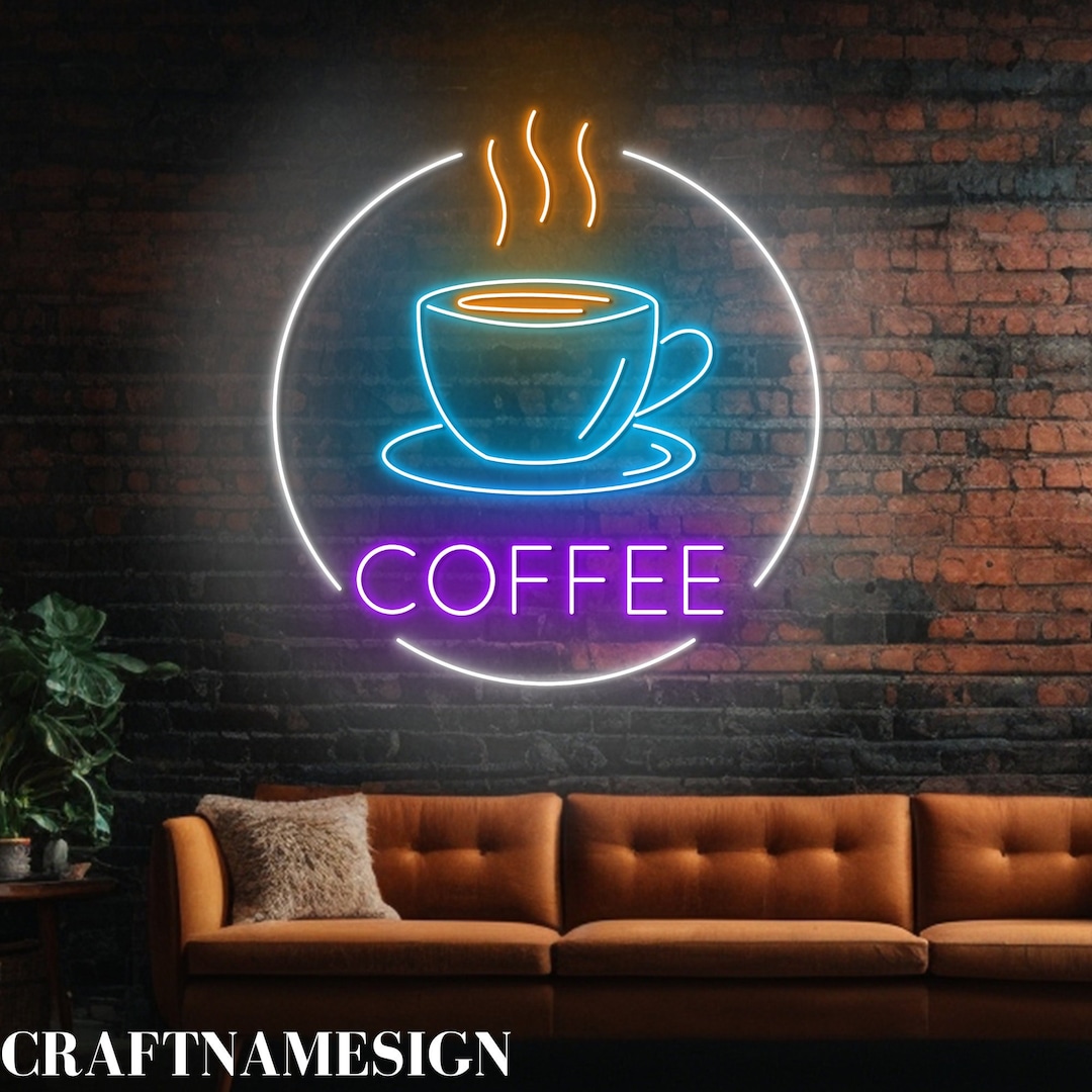 Cafeteria Neon Sign, Coffee Shop Open Led Sign, Custom Neon Led Sign ...