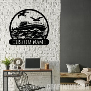 Custom Submarine Metal Sign, Submarine Metal LED Decor, Personalized ...