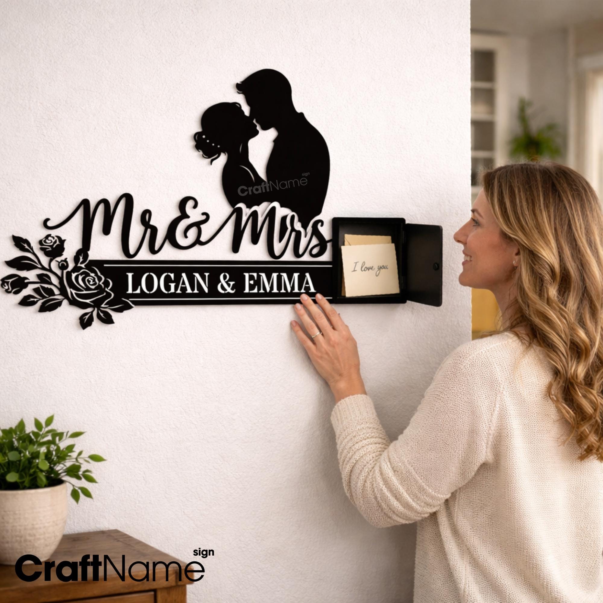 Custom Mr and Mrs Metal Wall Art, Couple Metal Sign With Hidden Message ...