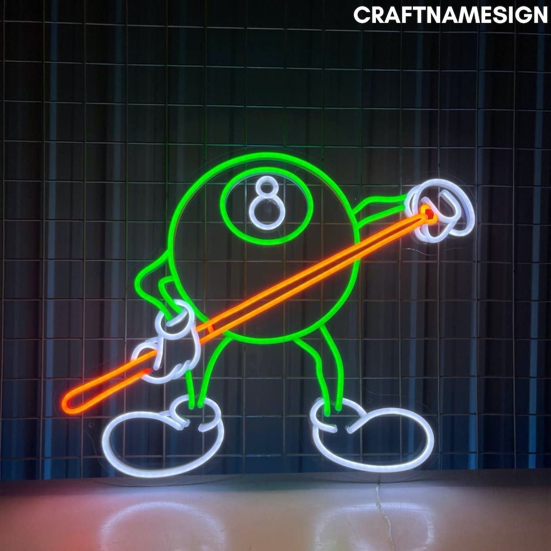 Ball 8 Neon Sign, Billiards Led Sign, Billiards Pool Hall Neon Signs ...