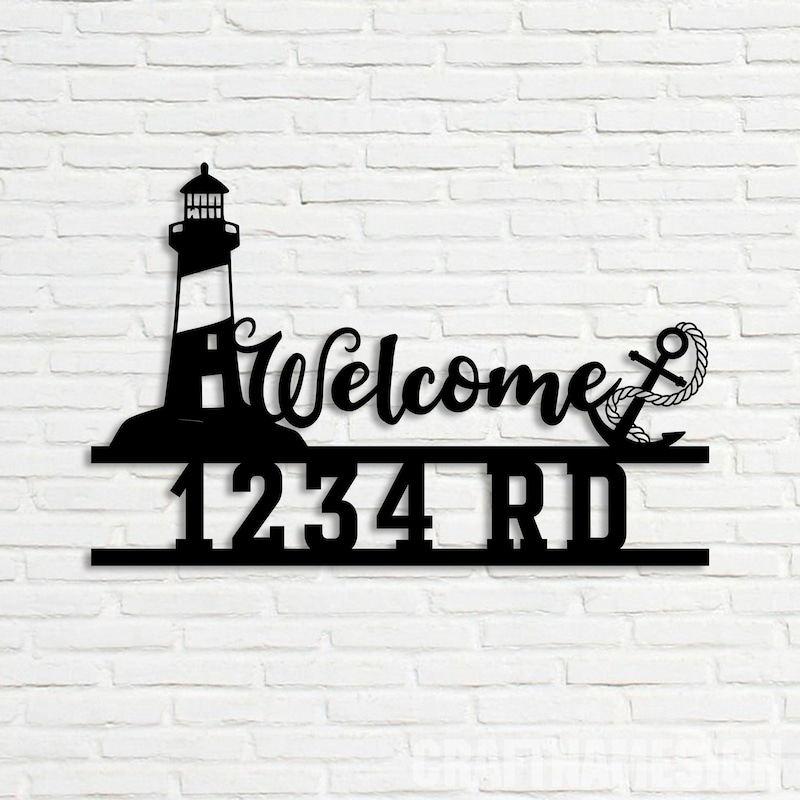 Lighthouse Welcome Sign - Etsy