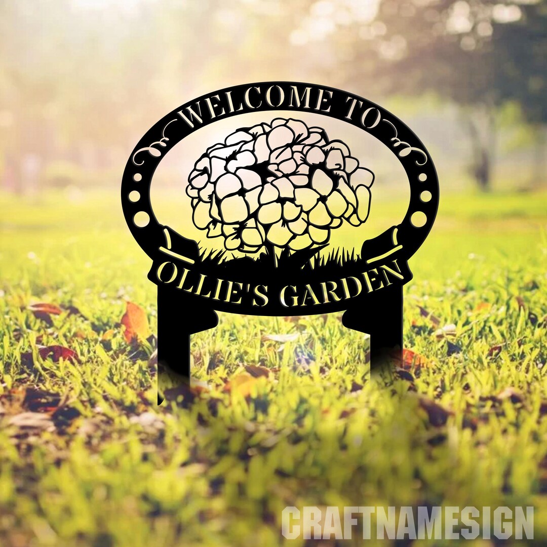 Custom Hydrangeas Metal Yard Stake, Metal Garden Stake Decor ...