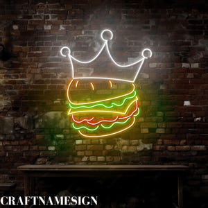 Burger King Neon Light, Fast Food Burger Restaurant Led Light ...