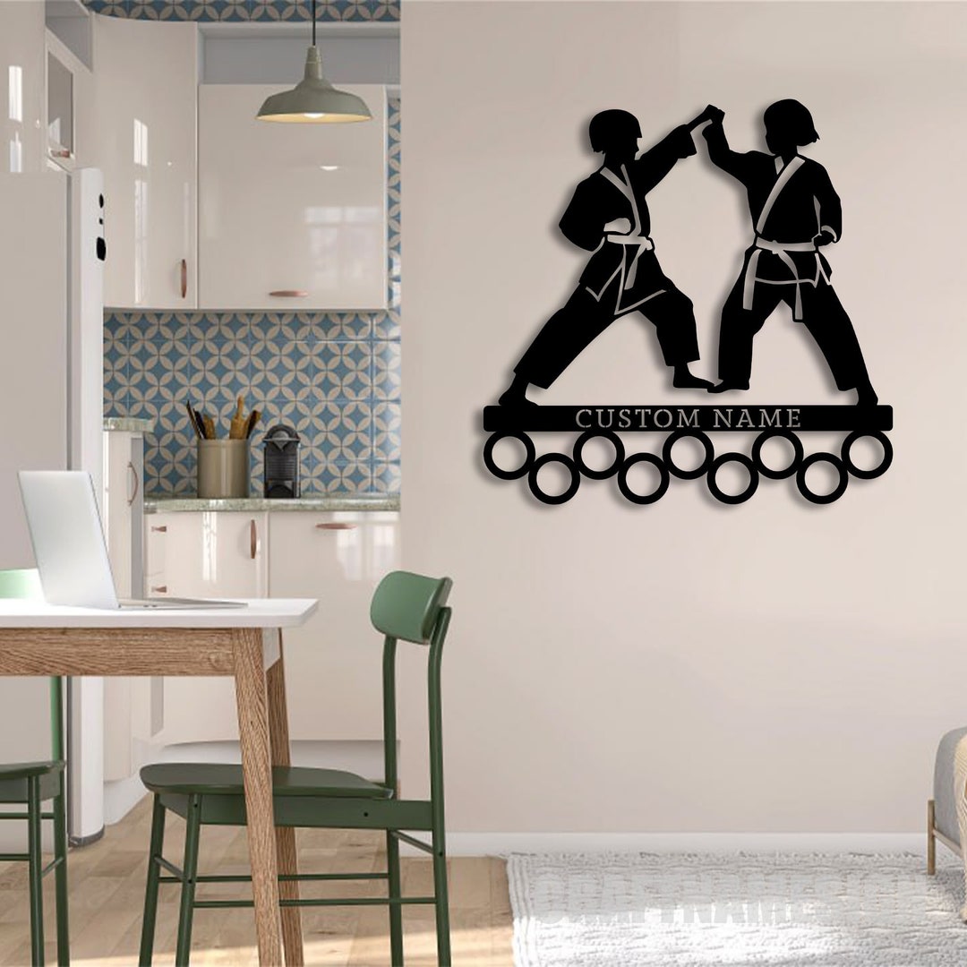Custom Karate Metal Medal Hanger, Karate Led Wall Hanging Decorative ...