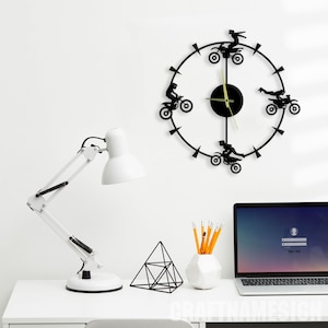 Bike DIY Metal Wall Clock Decoration, Wall Clock Unique for Home Decor ...
