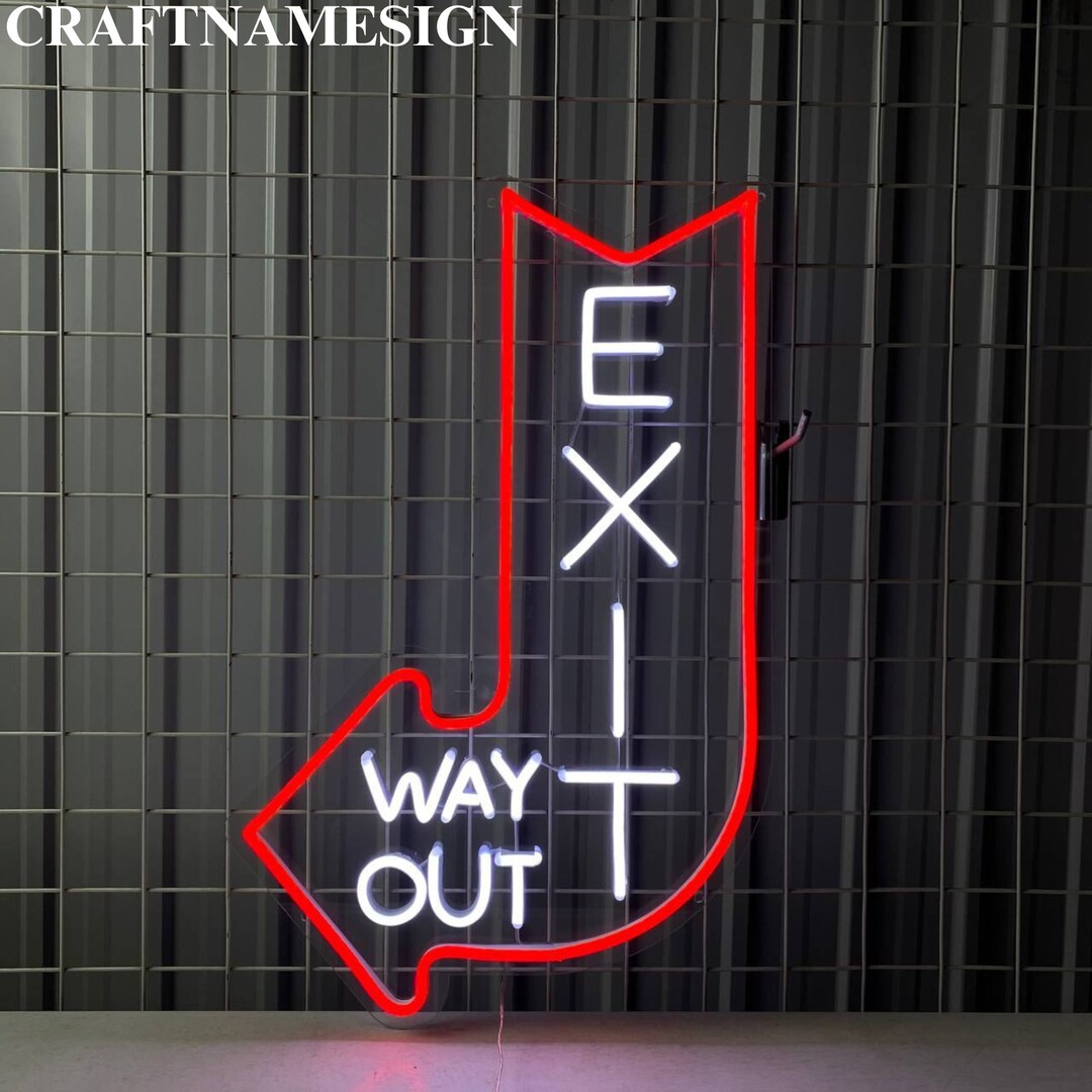Exit Way Out Neon Sign, Exit Way Led Sign, Custom Neon Light, Store ...