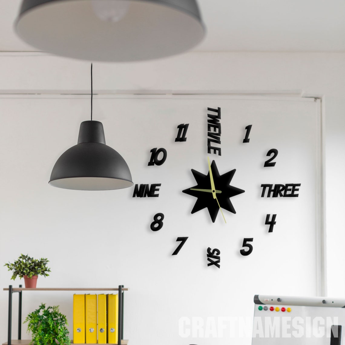 Number With Words Big Size 3D Infinity Wall Clock, Wall Clock Unique ...
