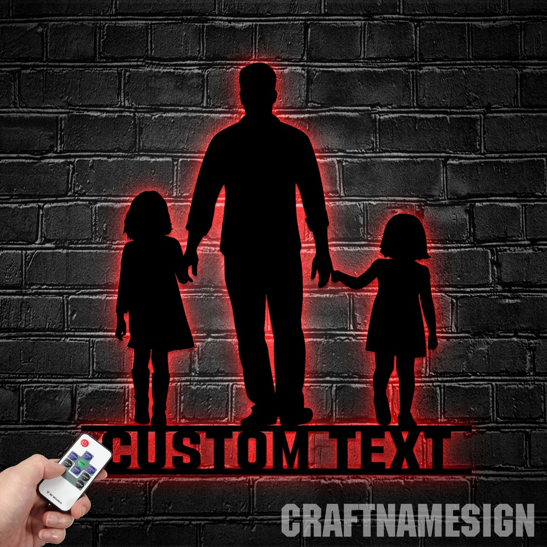 Custom Father and Daughters Metal Wall Art, Father and Daughter Gifts ...