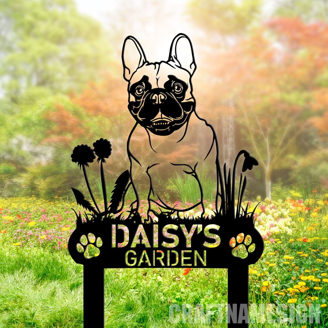 Custom French Bulldog Garden Stake, Memorial Plaque With Stake, Grave ...