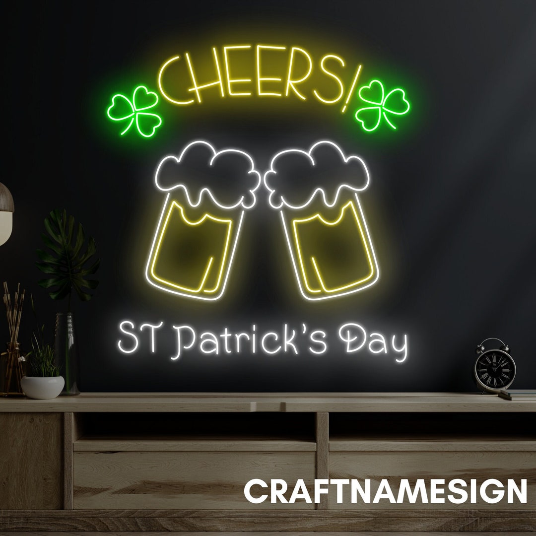 Cheers St Patrick's Day Neon Sign, Patrick's Day Led Sign, Custom Neon ...