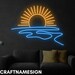 Sunset Ocean Neon Sign, Sunset Wave Led Sign, Custom Neon Sign, Bar Pub ...