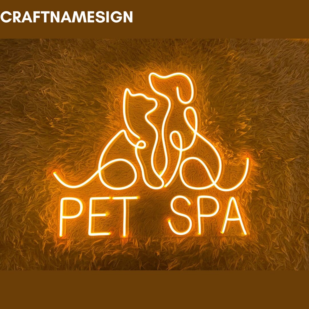 Pet Spa Neon Sign, Dog Cat Spa Led Sign, Custom Neon Sign, Pet Store ...