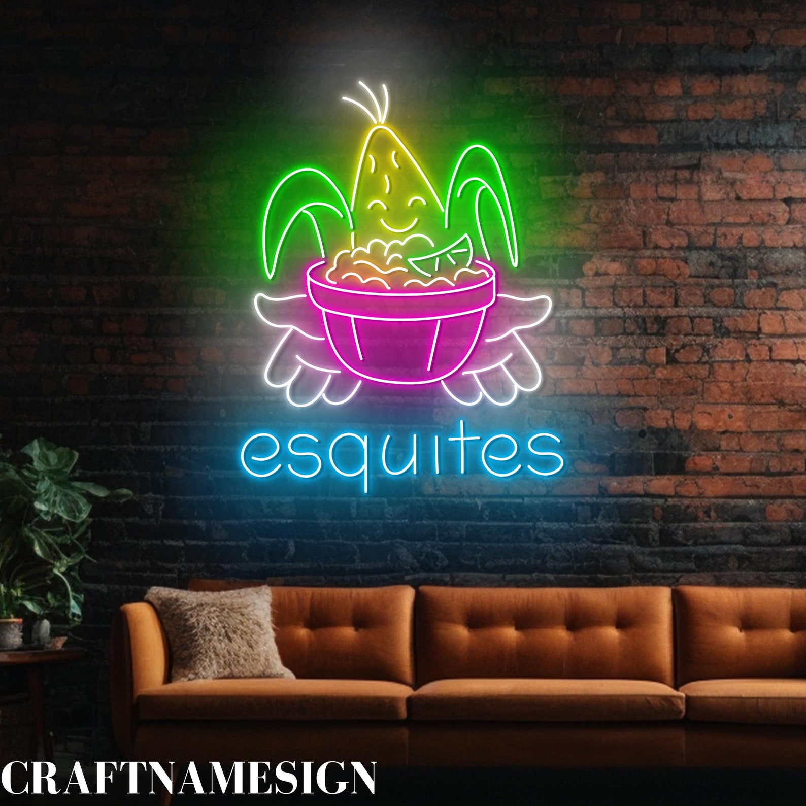 Esquites Mexican Corn Neon Sign, Esquites Led Sign, Custom Neon Sign ...