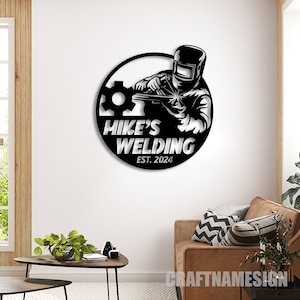 Custom Open Welding Shop Logo Metal Sign, Welding Led Sign ...
