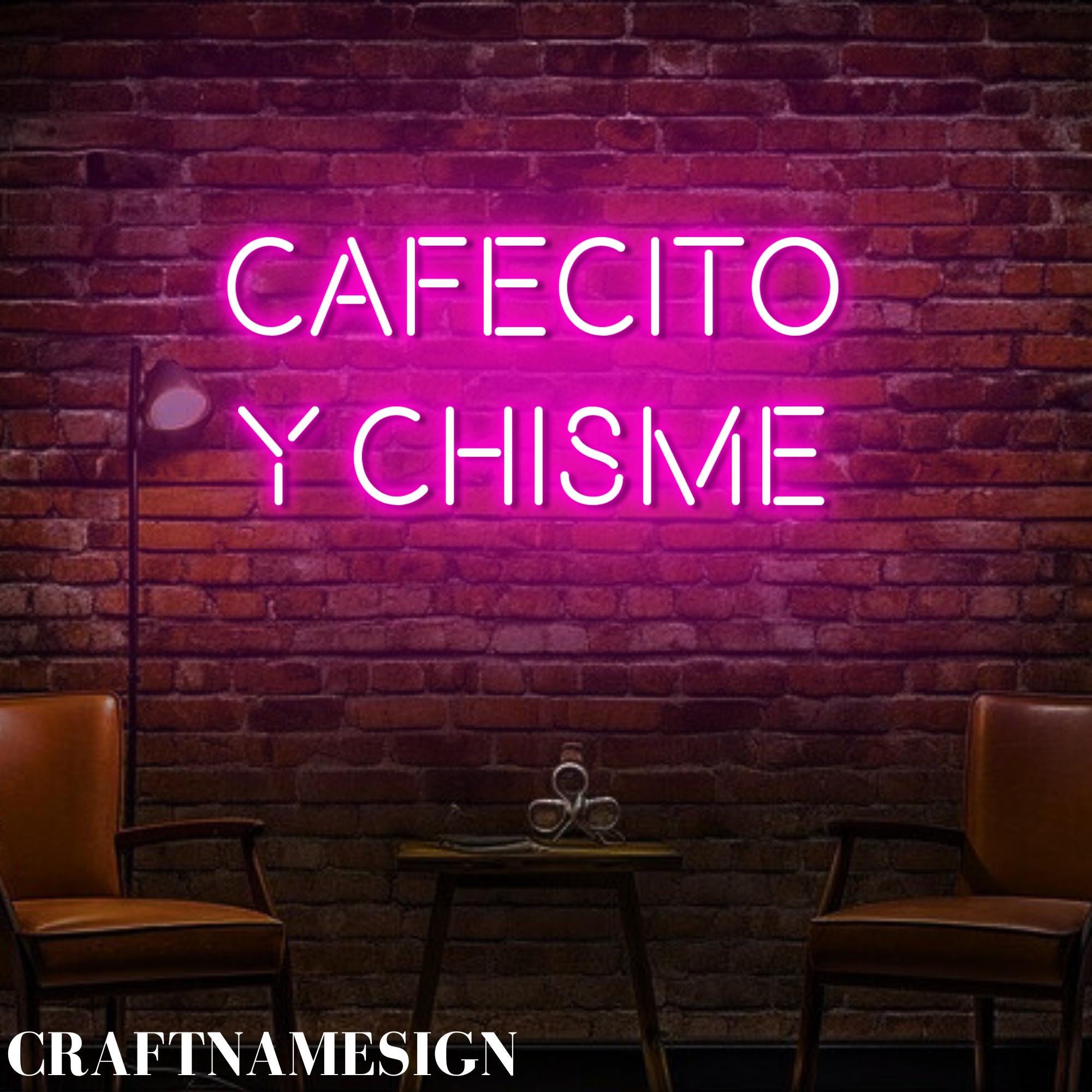 Cafecito Y Chisme Neon Sign, Spanish Cafecito Decor, Custom Neon Sign ...