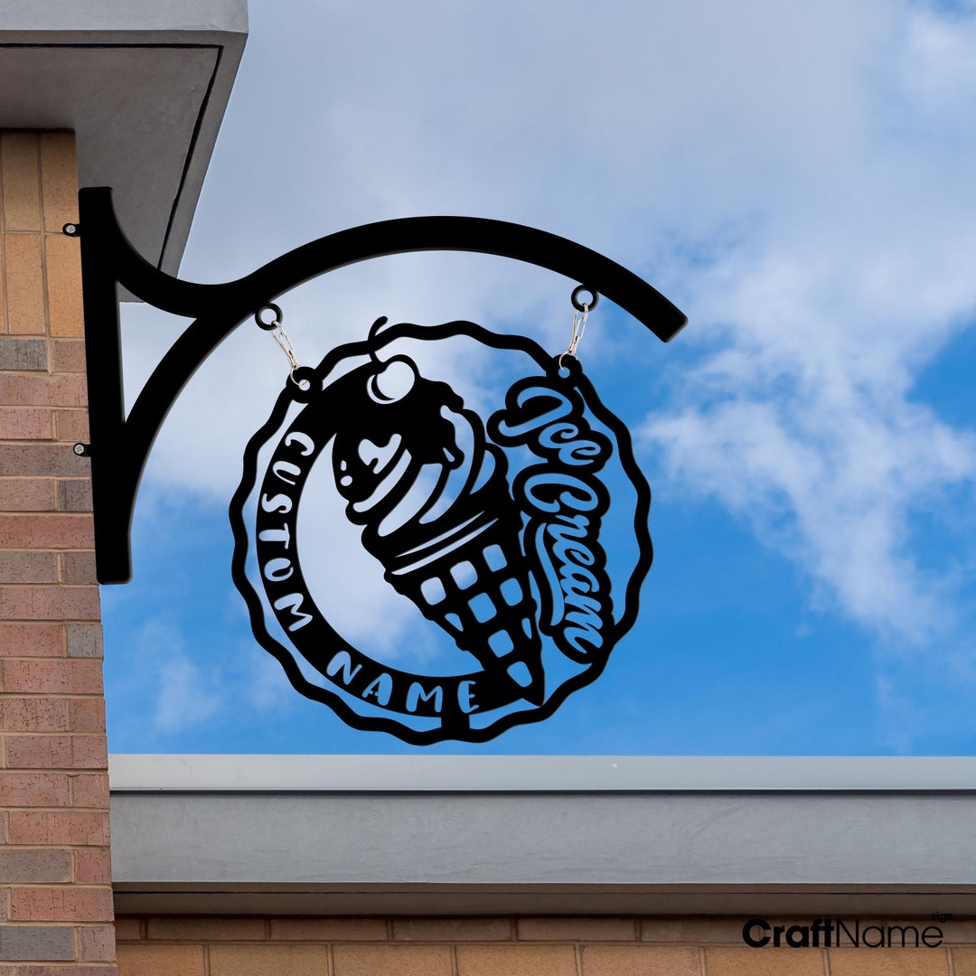 Personalized Ice Cream Metal Sign for Ice Cream Shop Wall Hangings ...